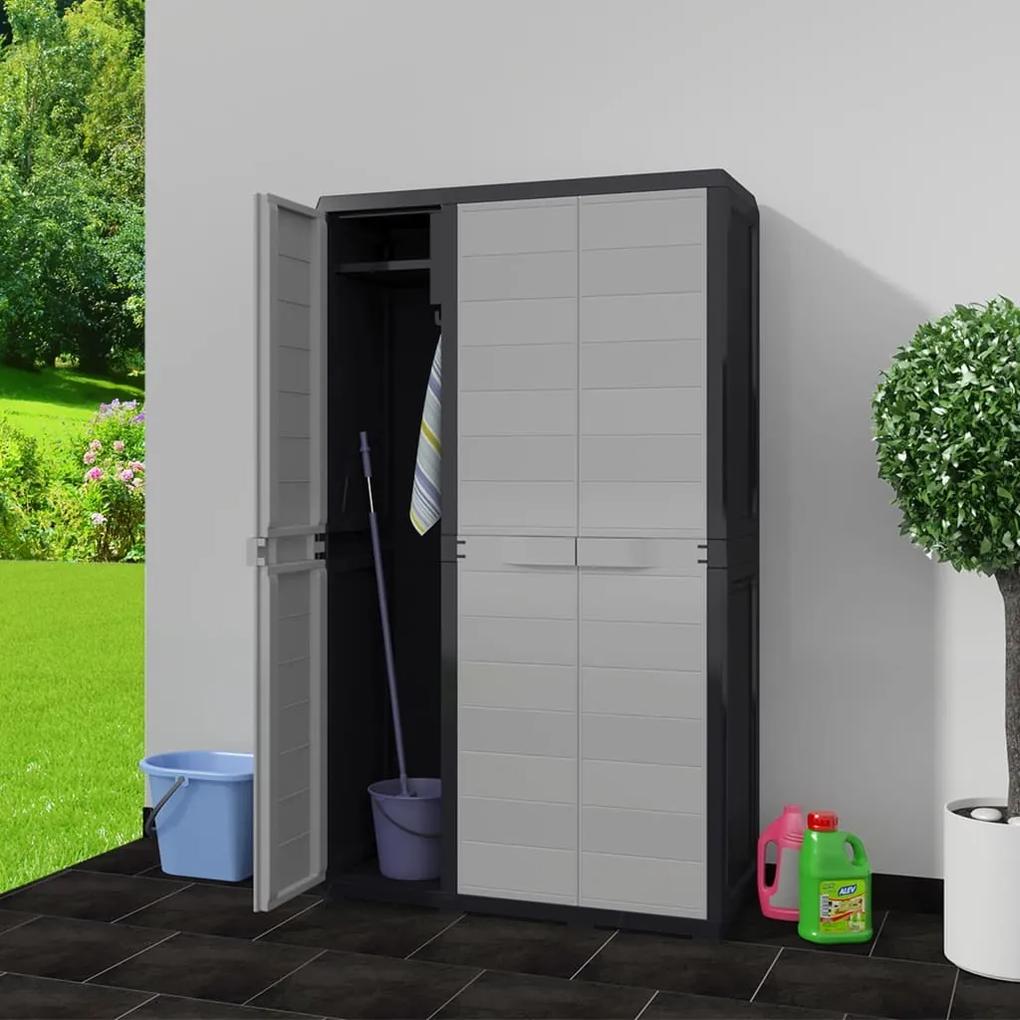 vidaXL Zahradní skladovací skříň se 4 policemi [43701] Barva: Černá a šedá