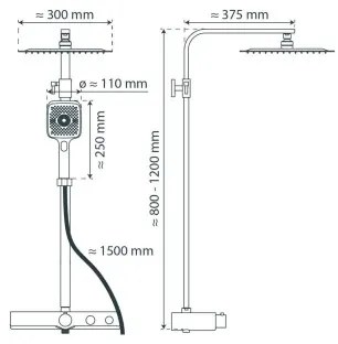 Schütte 60530 - Sprchová sada s termostatickou baterií OCEAN lesklý chrom