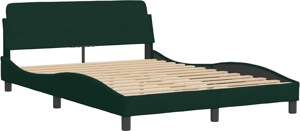 Rám postele bez matrace Hanko tmavě zelená 120 x 200 cm samet 3207840