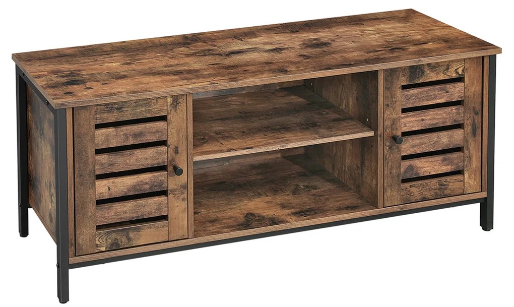 Songmics Televizní stolek industriální 2 dvířka 110 x 40 cm