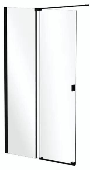Besco Sprchový kout Walk-In VAYO BLACK 90 (100, 110, 120, 130, 140), výška 200 cm Rozměry (cm): šířka: 110, Barva profilů a typ výplně: profily: černá, výplň: transparent