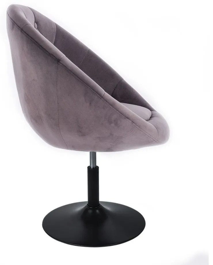LuxuryForm DESIGN Otočné křeslo VERA VELUR na černém talíři - tmavě šedé