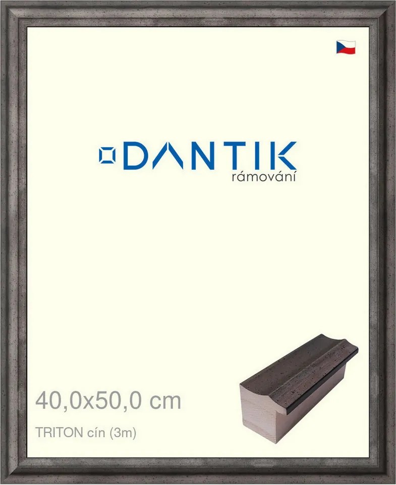 DANTIK rámeček 40x50 | TRITON cín (Plexi Čiré)