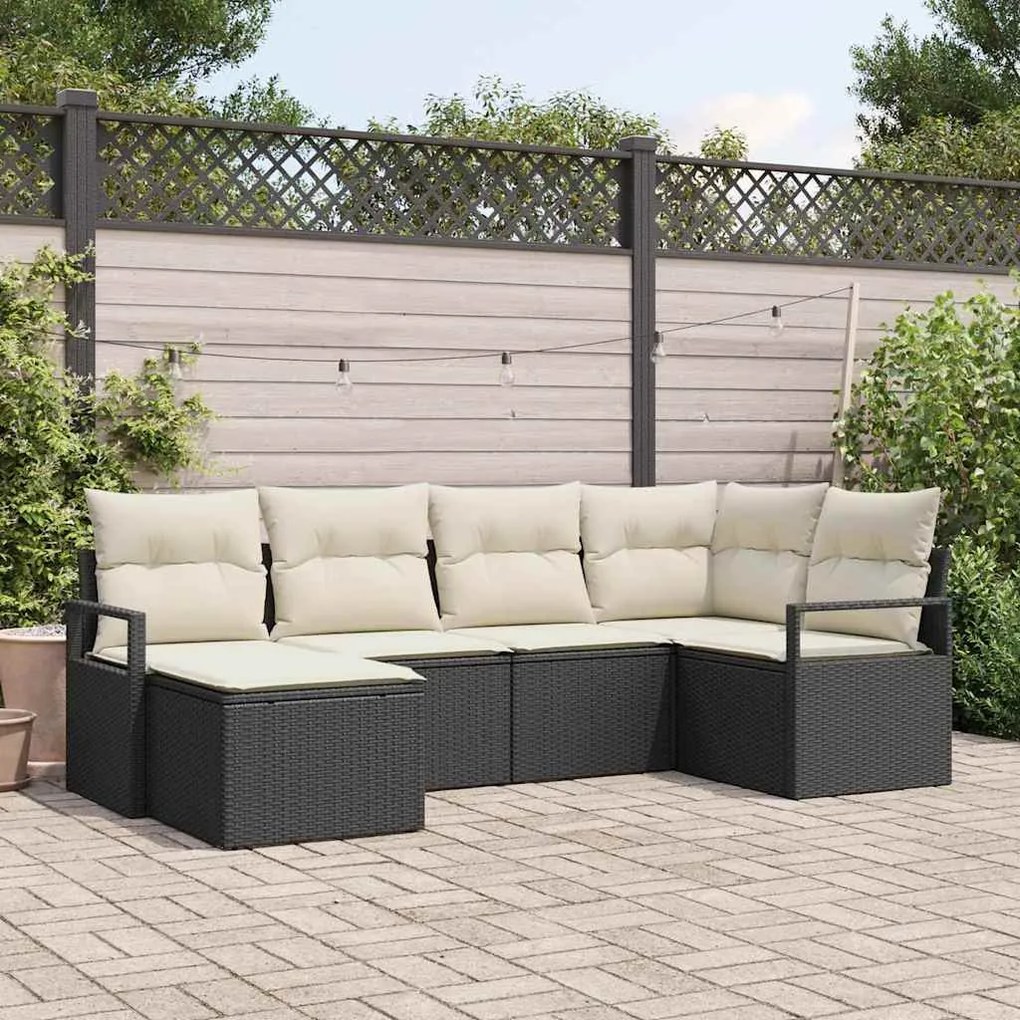Set pohovek 6 ks Černá polyratan 3346447