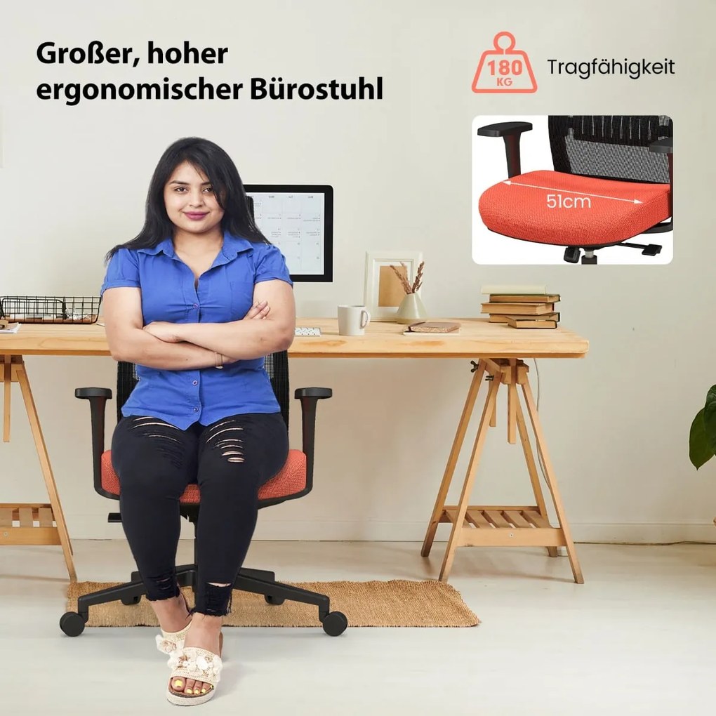 Costway Ergonomická kancelářská židle s opěradlem a bederní opěrkou a pohodlnou