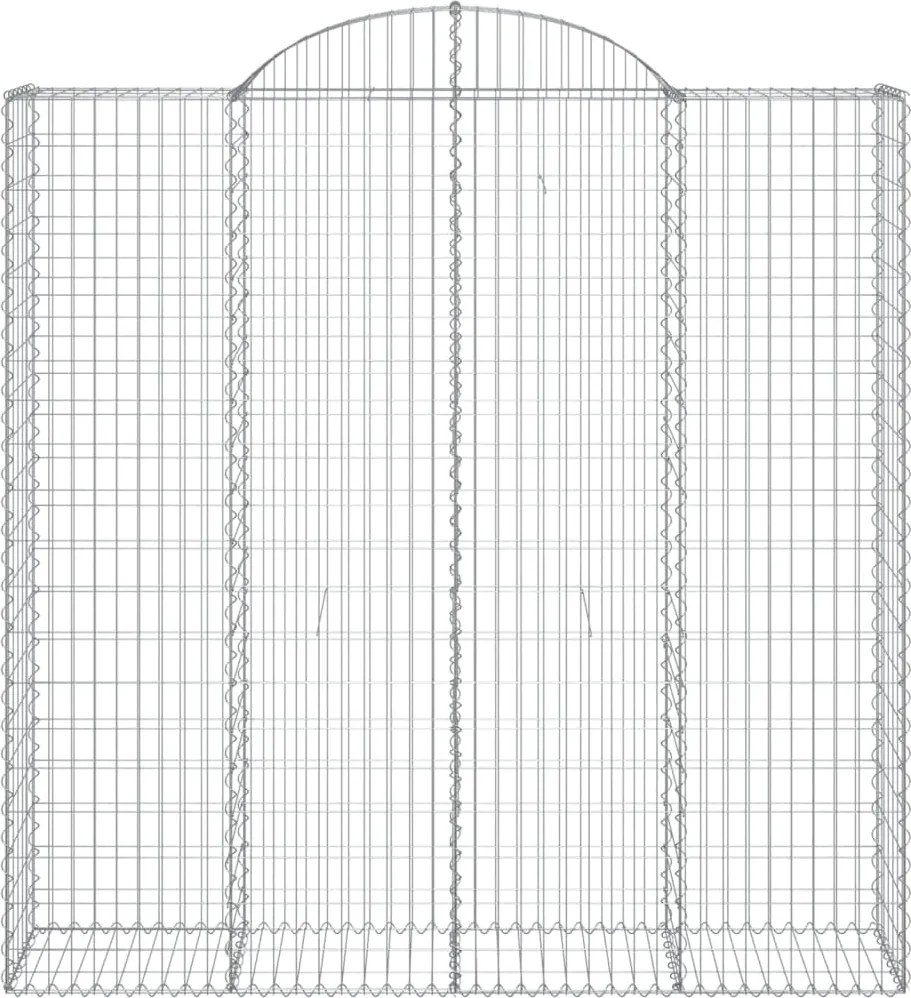 Klenuté gabionové koše 4 ks 200x50x200/220cm pozinkované železo 3146427