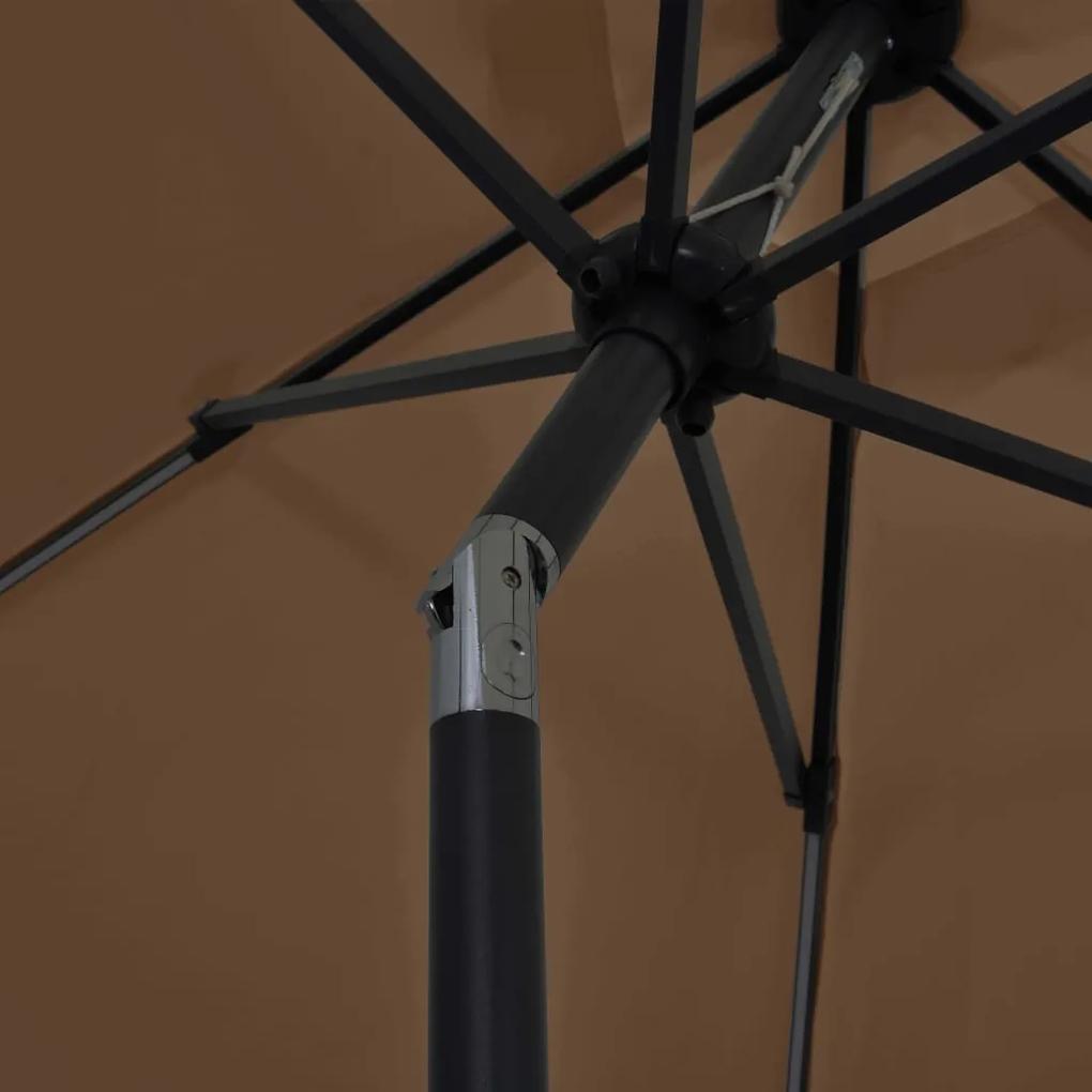 Slunečník Saxa s LED světly - hliníková tyč - taupe | 300 cm