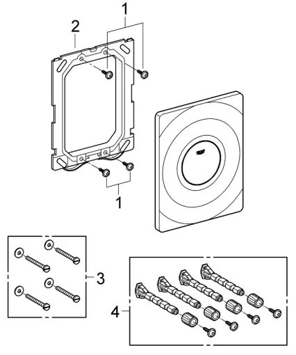 GROHE 37063SH0 - Ovládací tlačítko SURF 156 × 197 mm bílá