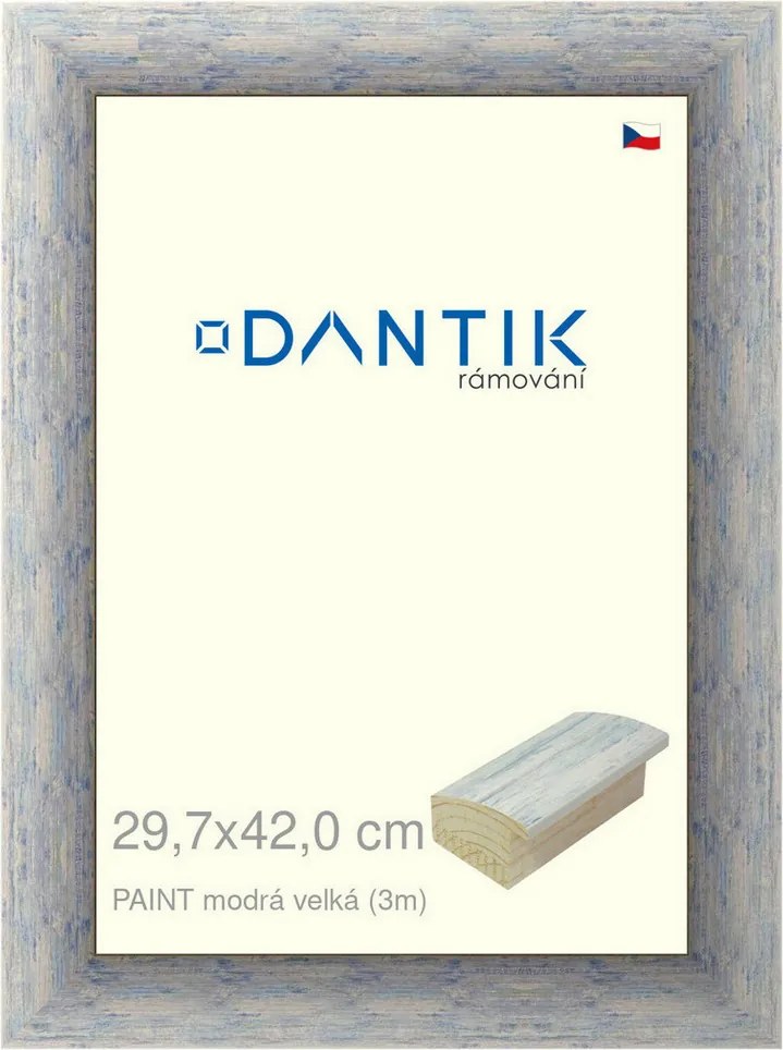 DANTIK rámeček 29,7x42 | PAINT modrá velká (Plexi Čiré)