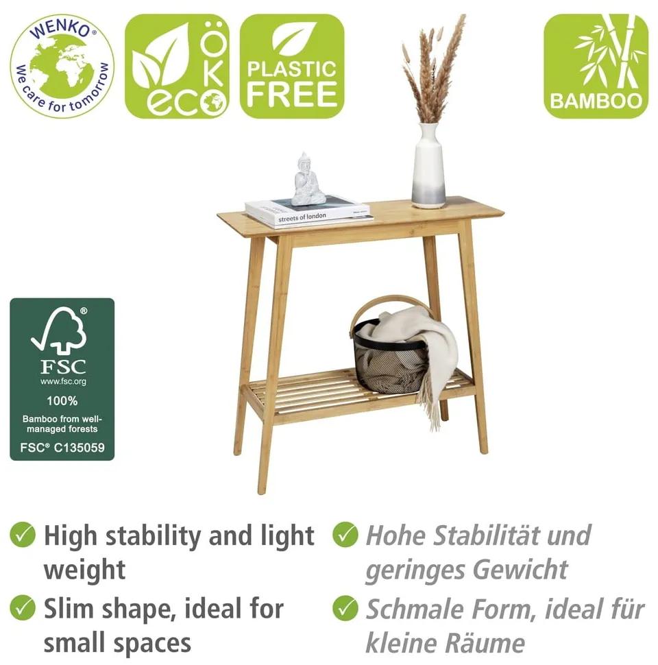 Bambusový konzolový stolek v přírodní barvě 30x80 cm Kona – Wenko