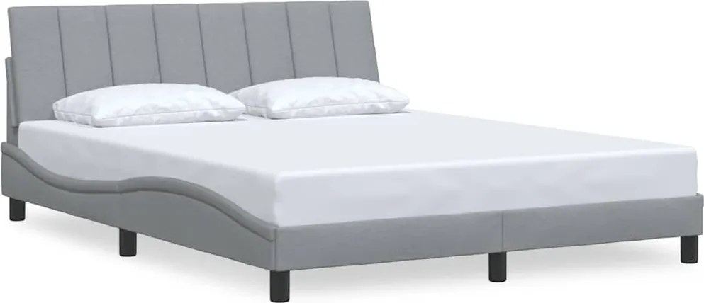 Rám postele bez matrace Hanko světle šedý 160 x 200 cm textil 3310398