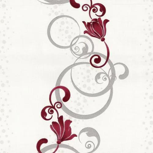 Vliesové tapety na zeď Pure and Easy květy červené se stříbrným ornamentem