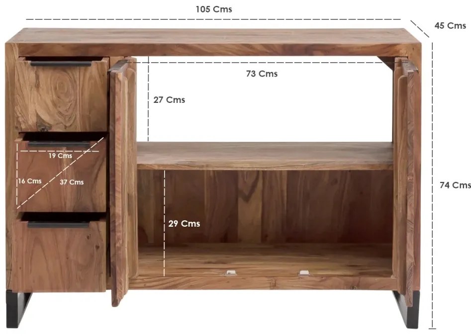 furniture-nabytek.cz - Masivní skříňka do koupelny Sidora I, 2 díly, z akátového dřeva, lakovaná, hnědá