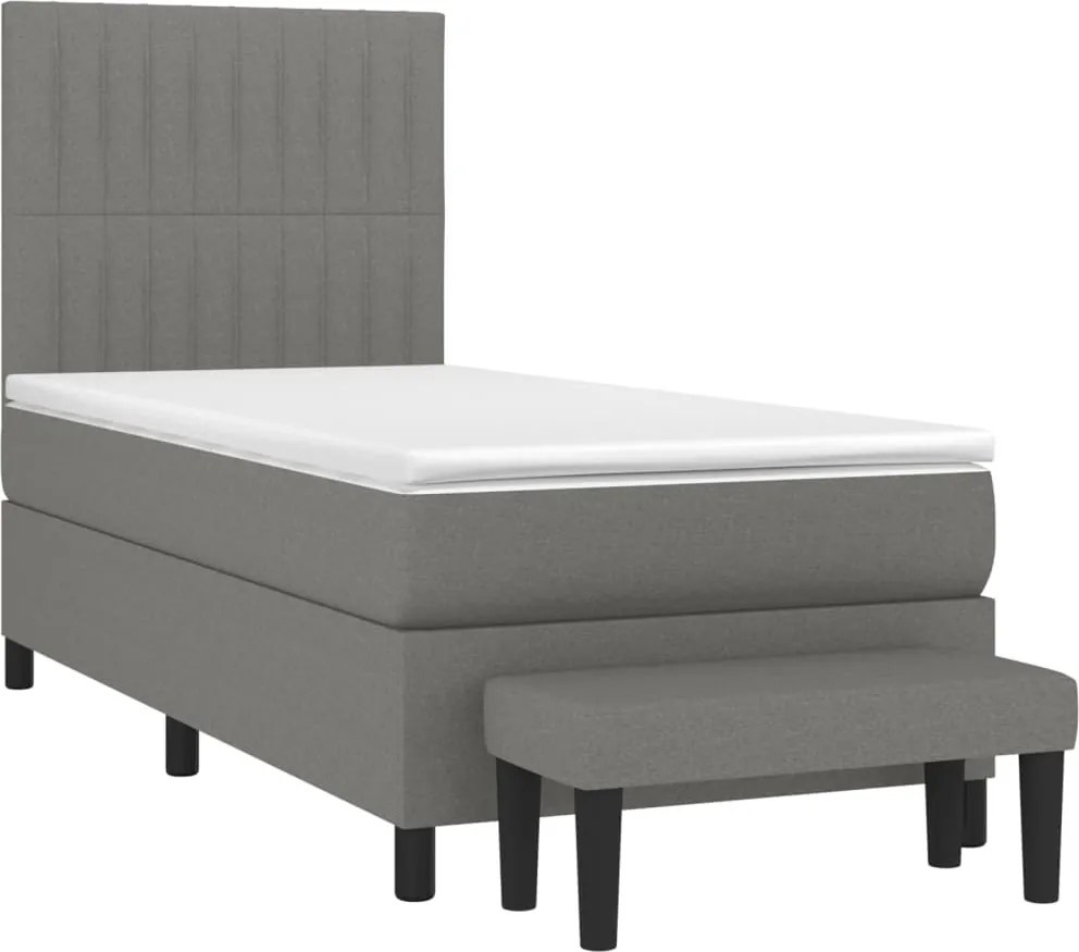 Box spring postel s matrací tmavě šedá 80 x 200 cm textil 3136710
