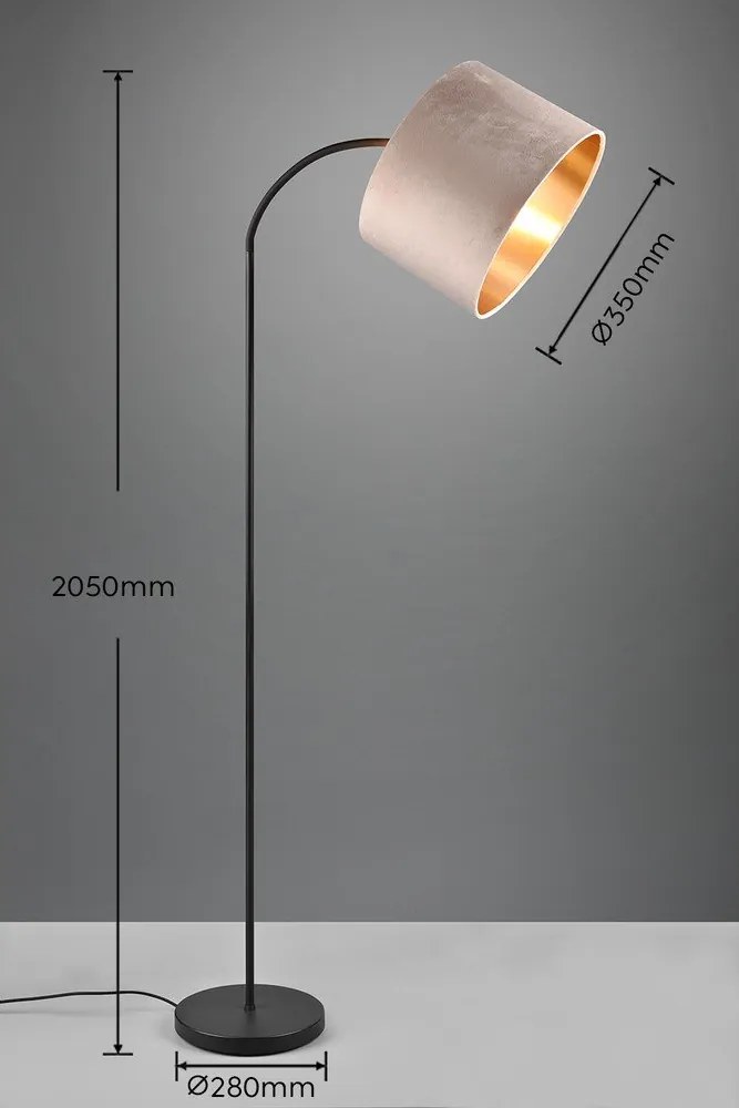 Černo-béžová stojací lampa (výška 205 cm) Julieta – Trio