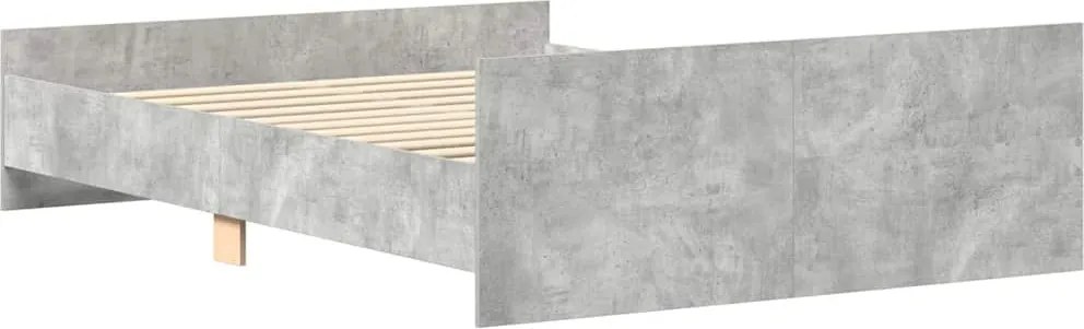 Rám postele s hlavovým a nožním čelem betonově šedý 140x190 cm 3203785