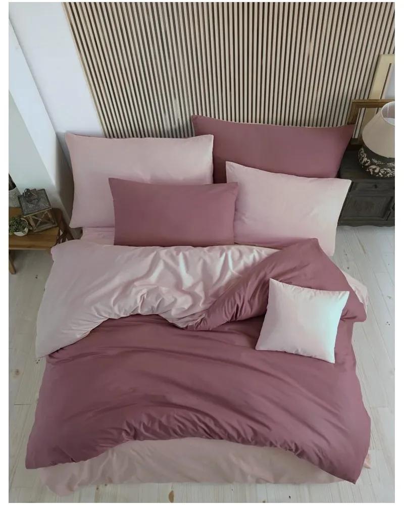 TipTrade Oboustranné bavlněné povlečení - Color starorůžovo růžové 200 x 220 + 2x 70 x 90