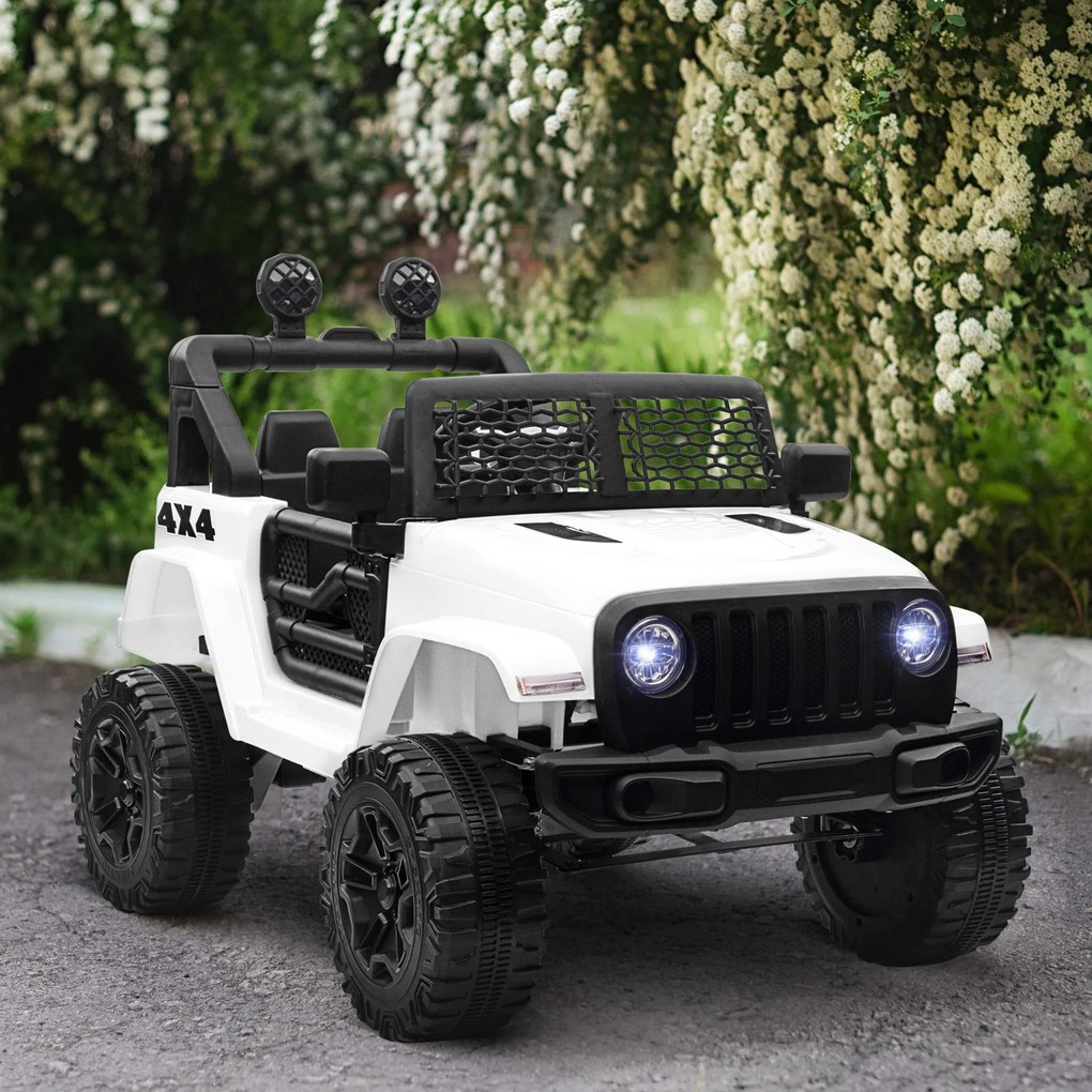 HOMCOM Dětské Elektrické Auto pro Děti od 3 Let - Všestranný Buggy s 12V Baterií, 2 Motory, Dálkovým Ovladačem 2.4G, Světlomety, Klakson, Nastaviteln…