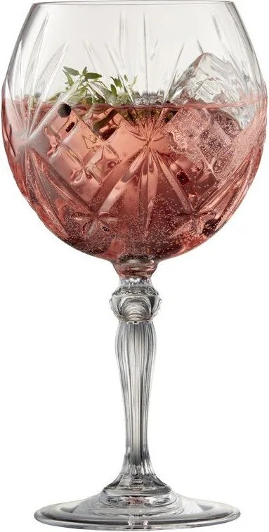 Křišťálové skleničky v sadě 4 ks na gin 650 ml Melodia – Lyngby Glas