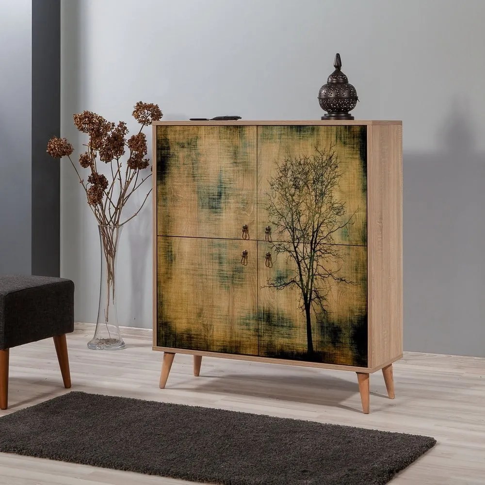 Dřevěná skříň Ananias Tree, výška 111 cm