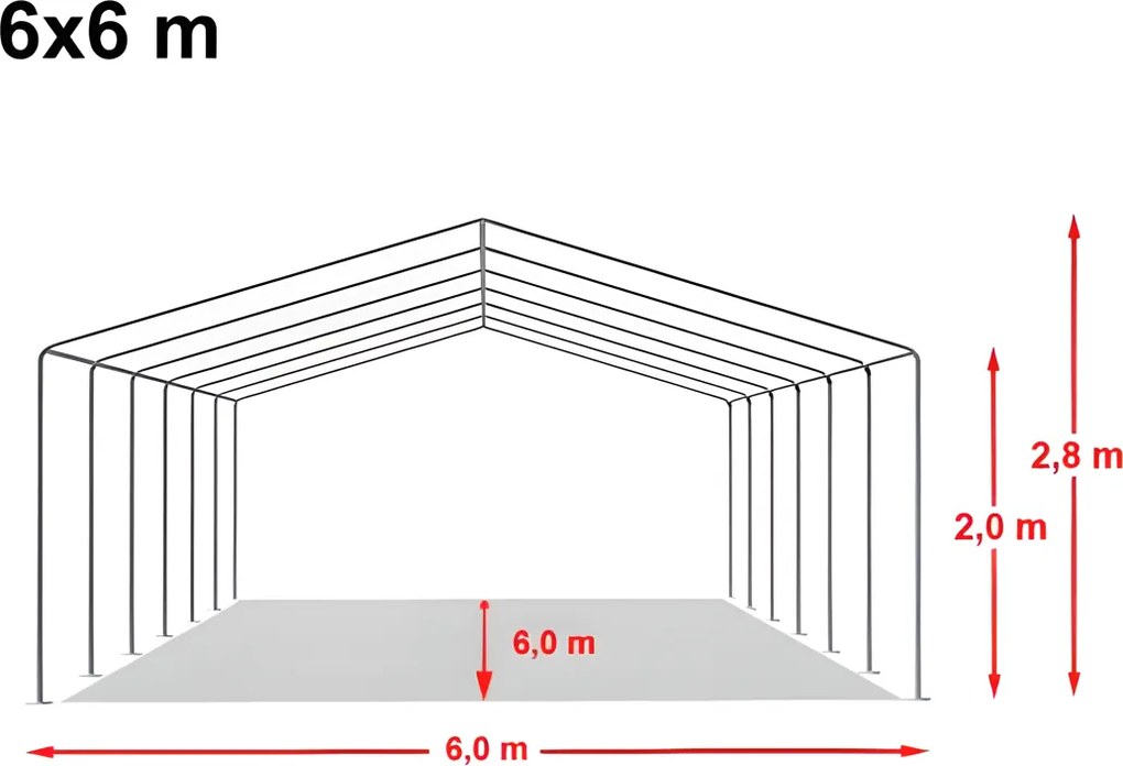 Párty stan 6x6 m STANDARD - ohnivzdorný barva Bílá