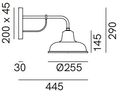 Il Fanale Contrada, nástěnné svítidlo z mosazi, 1x15W E27, Ø 25,5cm