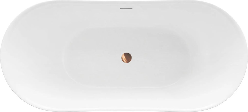 Rea FERRANO Slim, volně stojící vana 1520×730×670 mm, bílá, černá krytka odtoku, KPL-W6080