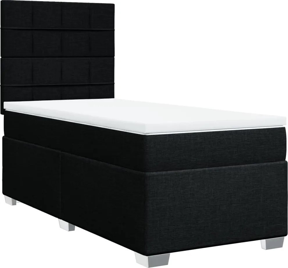 Box spring postel s matrací černá 80 x 200 cm textil 3290317
