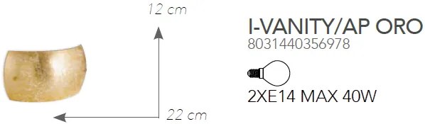 Stylové nástěnné osvětlení Faneurope I-VANITY/AP ORO