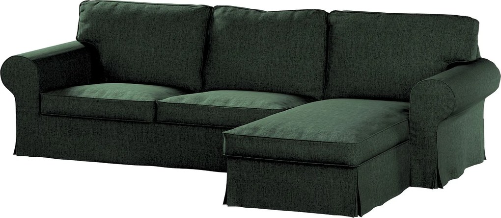 Potah na pohovku IKEA Ektorp 2-místná s lenoškou barva zelená látka pletený vzor
