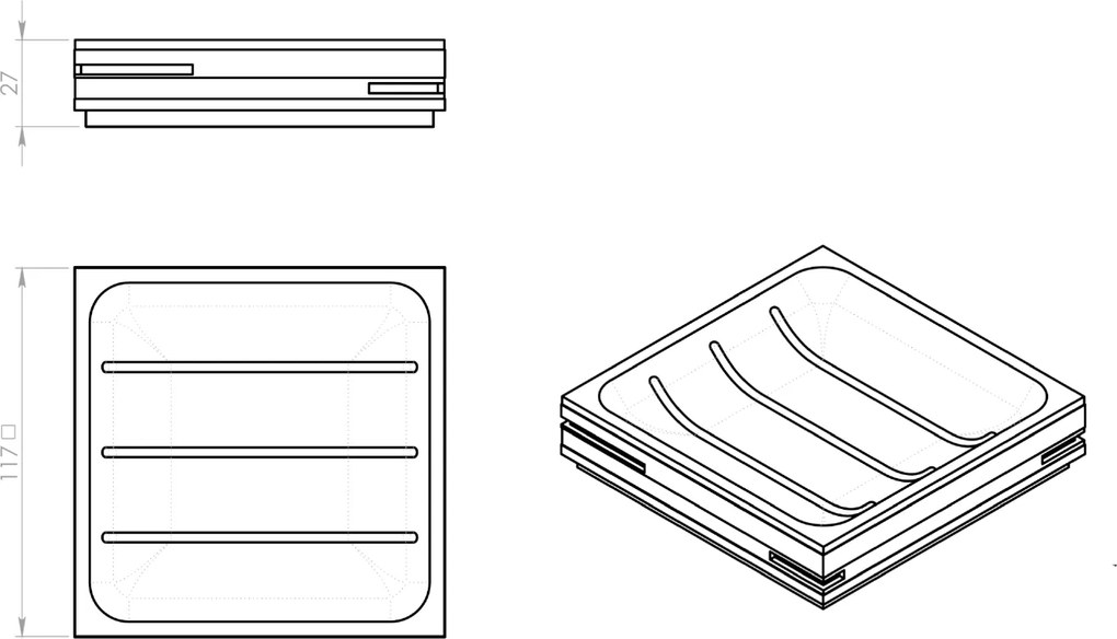 Gedy Gedy, QUADROTTO mýdlenka na postavení, černá, QU1114