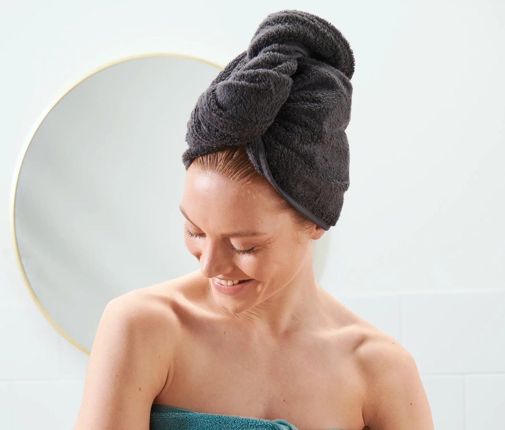 Tchibo - Ručníkový turban - barva: šedá