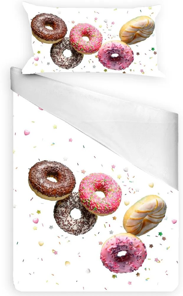 3D Italské povlečení 100% bavlna Donuts - 140x200 / 70x90 cm