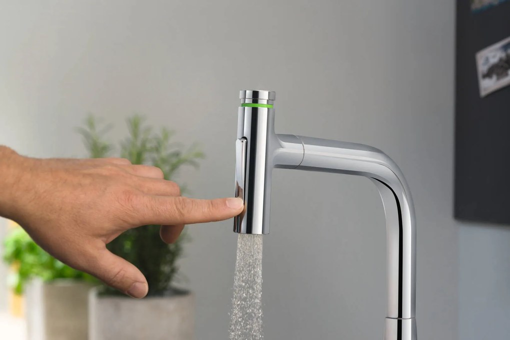 Hansgrohe M71, dřezová baterie M7120-H200 s výsuvnou sprškou, 2-otvorová instalace, sBOX, chromová, 73818000
