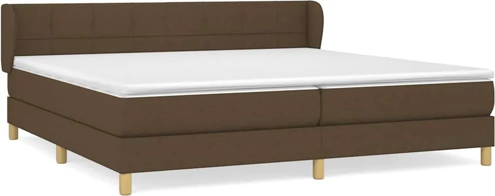 Box spring postel s matrací tmavě hnědá 200x200 cm textil 3126832