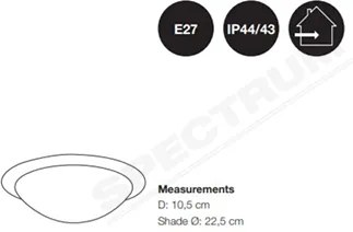 Klasické stropní přisazené svítidlo IP44 NORDLUX Ufo O 230 x 100 mm