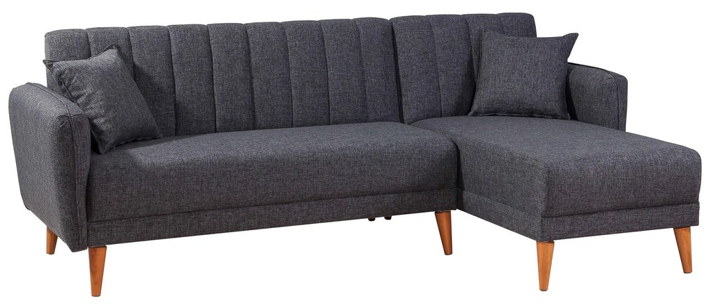 Atelier del sofa Rozkládací rohová pohovka AQUA tmavě šedá pravý roh 867UNQ1404