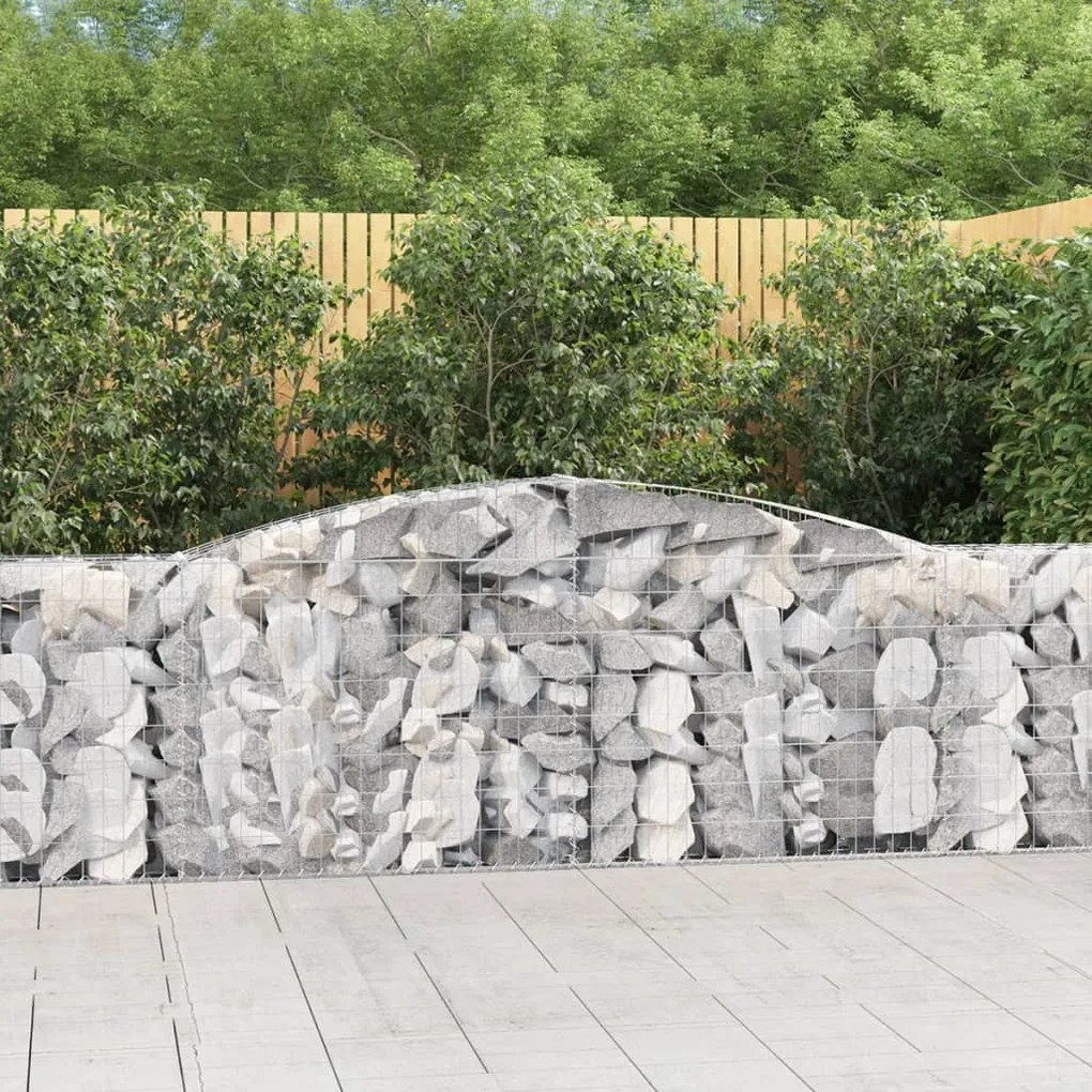 Klenuté gabionové koše 10ks 400x30x100/120cm pozinkované železo 3146874