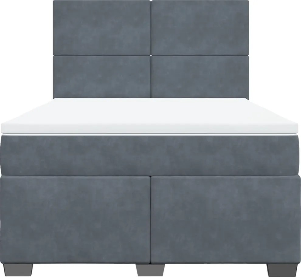 Box spring postel s matrací tmavě šedá 140x200 cm samet 3293225