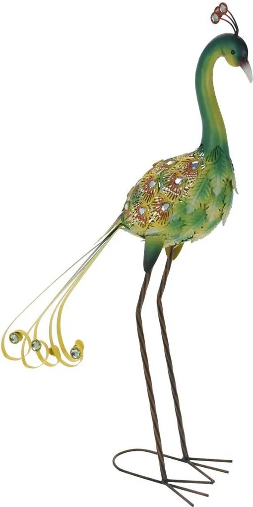 Zahradní kovová figurka Peafowl, 80 cm, zelená