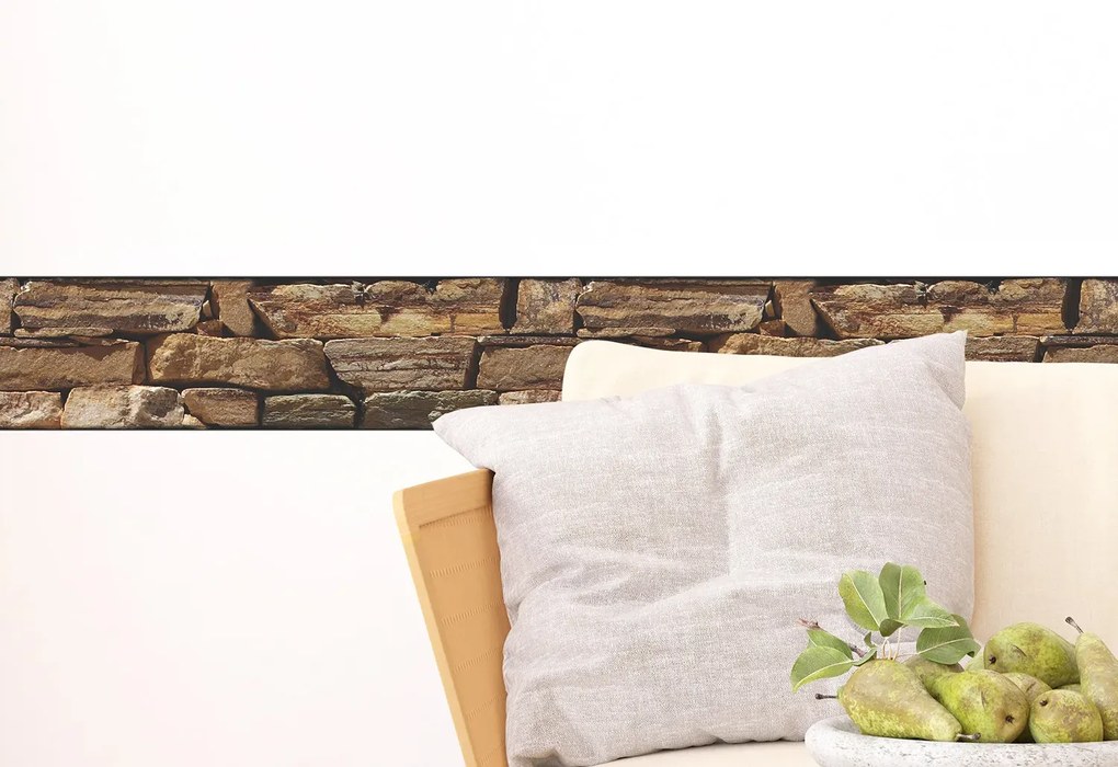 Samolepící bordura na zeď Pískové Cihly | 5 m x 13.8 cm | DWB8475