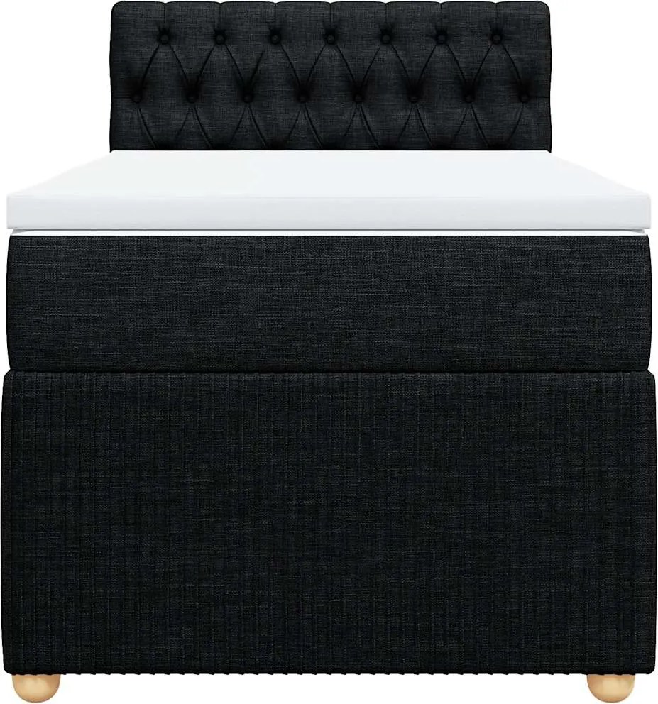 Box spring postel s matrací černá 90x200 cm textil 3289648