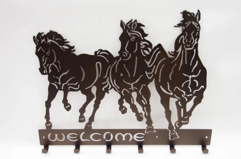 Kovový nástěnný věšák koně 50,7x41cm různé barvy Barva: Bílá