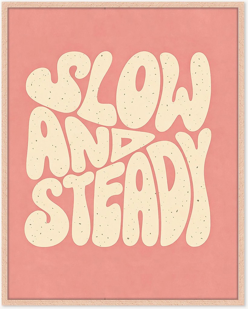 Ručně vyrobený zarámovaný digitální tisk Slow & Steady