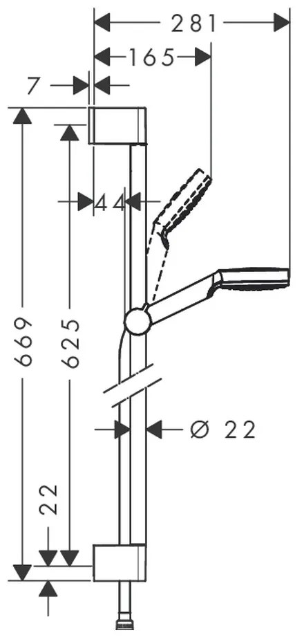 Hansgrohe Crometta 1jet - sprchová souprava Crometta 1jet, bílá-chrom 26533400