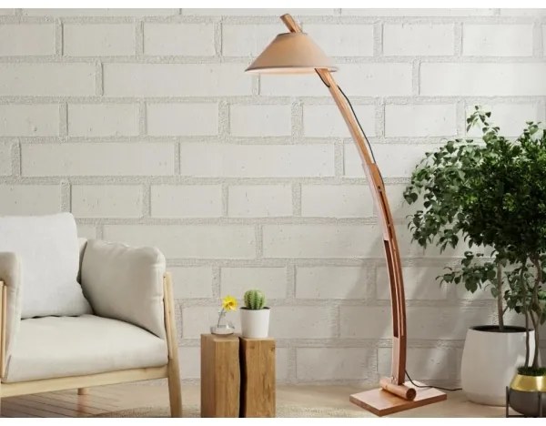 Dřevěná stojací lampa 1xE27/60W/230V masiv/jasan