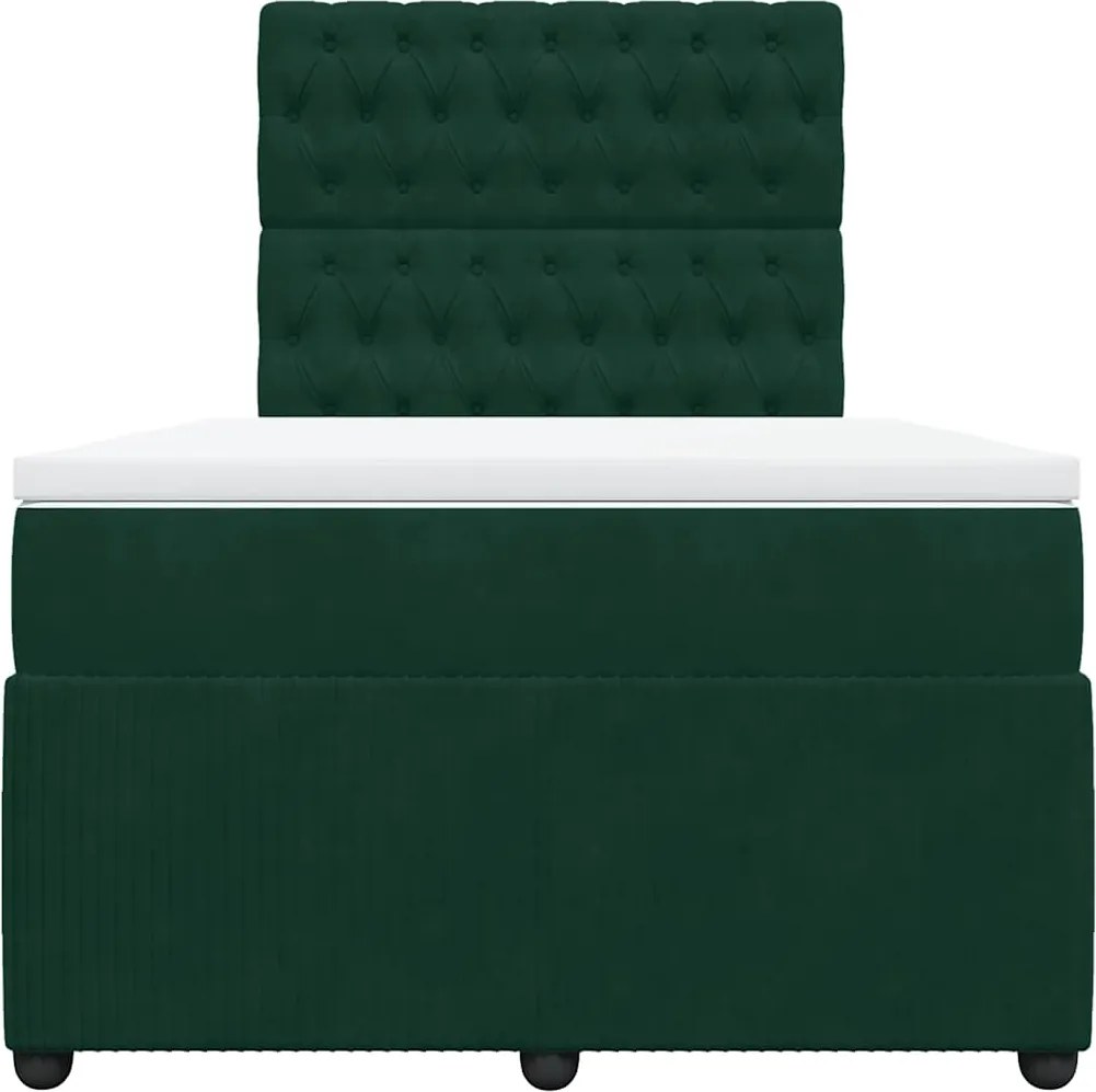 Box spring postel s matrací tmavě zelená 120 x 200 cm samet 3294619