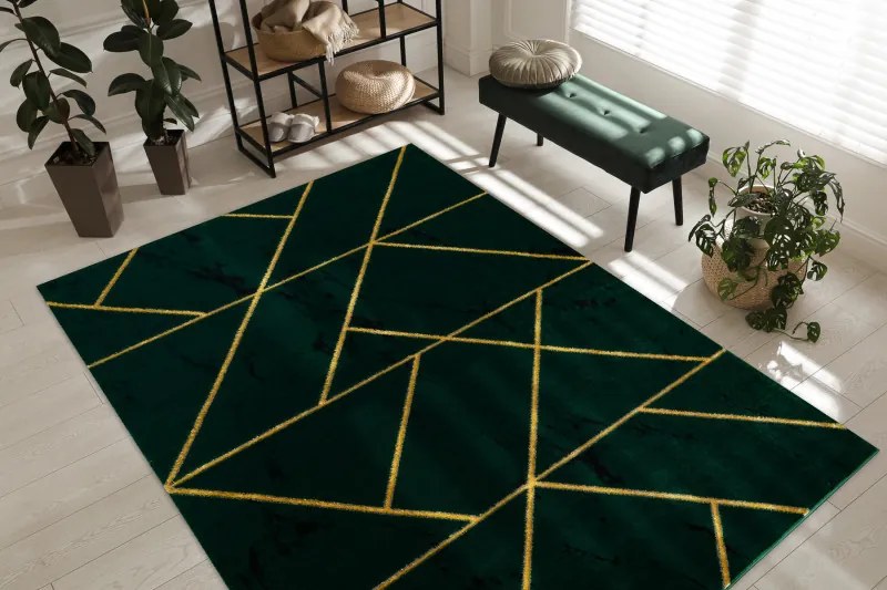 Dywany Łuszczów Kusový koberec Emerald geometric 1012 green and gold Rozměry koberců: 200x290