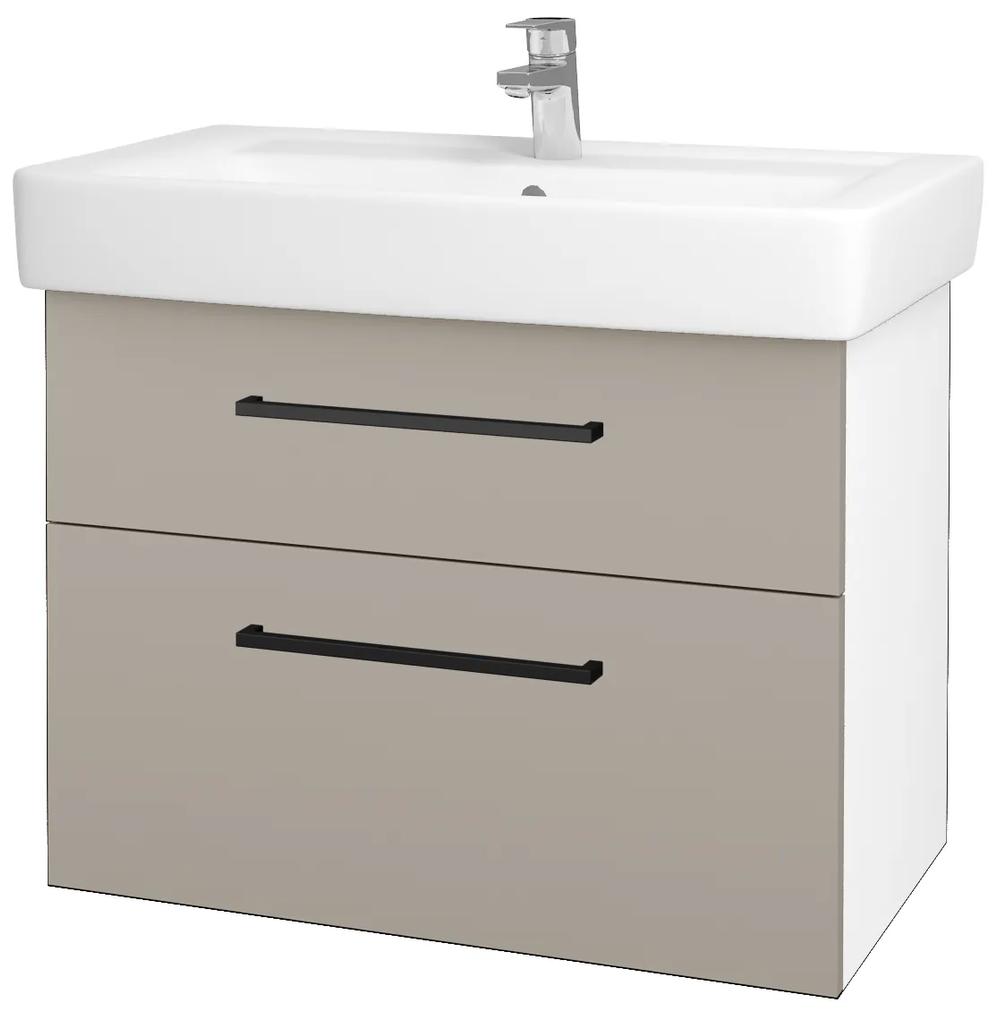 Dřevojas Koupelnová skříň Q MAX SZZ2 80 Varianta: N01 Bílá lesk / Úchytka T01 / D17 Colorado