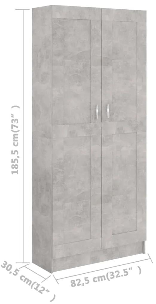 Knihovna Richy - dřevotříska - 82,5x30,5x185,5 cm | betonově šedá